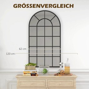 HOMCOM nástěnné zrcadlo šatní zrcadlo 110 x 62 cm zrcadlo do předsíně s kovovým rámem závěsné zrcadlo do obývacího pokoje zrcadlo do ložnice černé | …