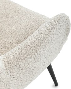 Relaxační křeslo ušák RUF - béžová bouclé látka