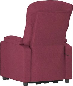 Elektrické polohovací křeslo vínové textil 3098818