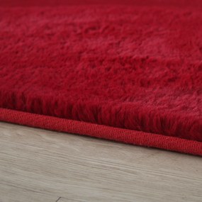 Ayyildiz, Kusový koberec Pouffy 5100 Red kruh, 200x200 (průměr) kruh, červená, obývací pokoj