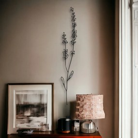 Květina - kovový obraz na zeď Velikost: 100cm, Barva: Black