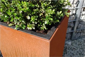 Květináč BLOCK, corten, výška 80 cm, hnědý, outlet