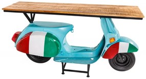 Tyrkysový dřevěný barový pult Scooter