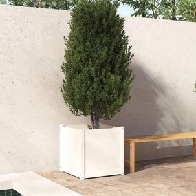 vidaXL Zahradní truhlík 60 x 60 x 60 cm masivní borovice [810566] Barva: Bílá