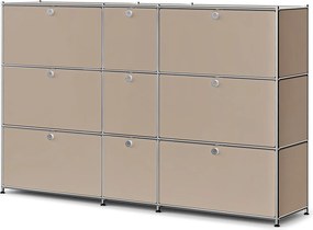 Tchibo - Kovová komoda »Cn3« s 9 výklopnými dvířky - barva: chrom