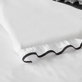 Bílé 3dílné povlečení na dvoulůžko 200x200 cm So Soft Mono Frill – Catherine Lansfield