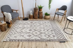 Dywany Łuszczów, Kusový koberec Berber Tanger B5940 cream and brown, 140x190, béžová, obývací pokoj