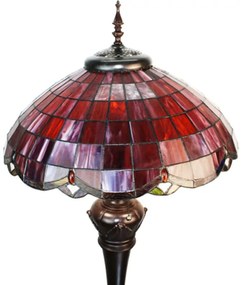 Stojací lampa Tiffany Roux červená v art deco stylu – 166 cm