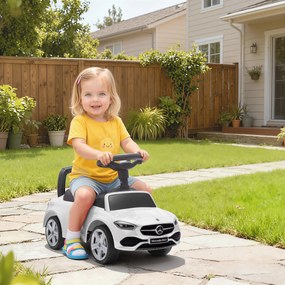 AIYAPLAY Dětské odrážedlo Mercedes-Benz C-Class s klaksonem, zvuky motoru, úložným prostorem, pro děti 18-36 měsíců, bílé