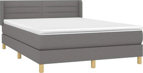 Box spring postel s matrací tmavě šedá 140x200 cm textil 3130354