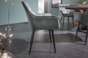 Designová židle Garold šedo-zelený samet