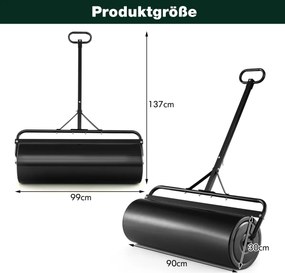Costway Válec na trávu z kovového zahradního válce pro připevnění válečku