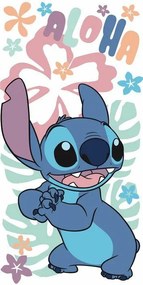 Jerry Fabrics Plážová osuška 70x140 Lilo and Stitch Hawaiian blue dětská bavlněná Kids25