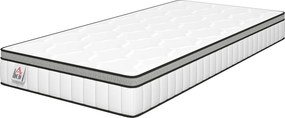 HOMCOM matrace 90 x 190 cm, výška 20 cm, 7-zónový taštičkový pružinový jádro s chladivým paměťovým pěnovým gelem