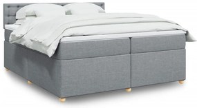 Box spring postel s matrací světle šedá 200 x 200 cm textil 3289101