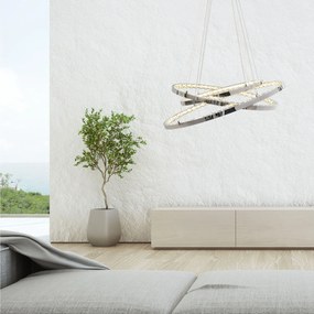 Toolight Toolight, LED křišťálové závěsné svítidlo APP772-3CP, chromová, OSW-05023