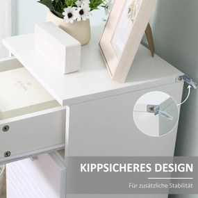 Kleankin Koupelnová skříňka s policí a zásuvkou, stojící kabinet pro obývací pokoj, ložnici a koupelnu 35x30x77,5 cm Bílá