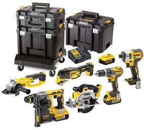 DeWALT - 13dílná sada AKU nářadí, baterií a nabíječky DCK654P3T