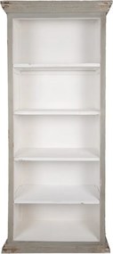 Bílo-šedá antik dřevěná knihovna Christiane - 80*36*195 cm