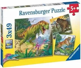 Ravensburger - Puzzle - Dinosauři a čas / 3x49 dílků / od 5 let