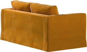 Potah na pohovku IKEA  Karlstad 2-místná , nerozkládací, dlouhý barva žlutá látka lesklé, sametová