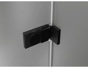 Mexen Lunar-F Duo, Skládací sprchový kout 100 x 100 cm, 8mm čiré sklo, černý profil, 836-100L-100P-70-00