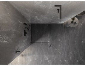 Mexen Lunar-B L sklápěcí sprchový kout levý 70 x 70 cm, čiré sklo, broušený grafit, 832L-070-070-66-00-L