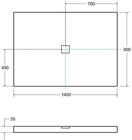 Besco Nox Black obdélníková sprchová vanička, litý mramor Rozměr vaničky: 100x90cm