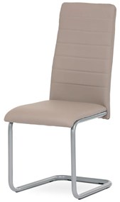 Jídelní židle DCL-402 LAN koženka lanýžová, kov šedý matný lak