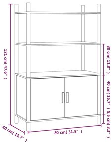 Skříň highboard 80 x 40 x 121 cm kompozitní dřevo