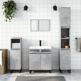 3dílný set koupelnového nábytku betonově šedý kompozitní dřevo,  3190287