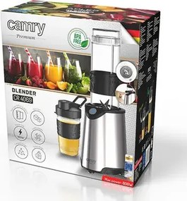 Camry CR 4069i stříbrná / Smoothie mixér / 800 W / 2 láhve