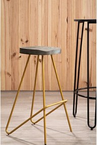Barová stolička z jilmového dřeva ve zlaté barvě/v přírodní barvě (výška sedáku 78 cm) District – Premier Housewares