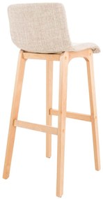Barová židle Pelham - látkové čalounění - bukové dřevo | krémová