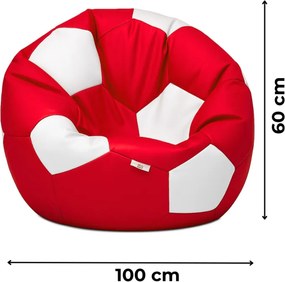 Sedací vak fotbalový míč červeno-bílý EMI