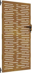Zahradní branka 85 x 175 cm z corten oceli, čtvercový design 153248