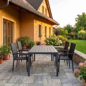 Vikio Zahradní ratanový set 150x90 pro 4 osoby DT255-S šedý