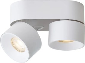 Moderní přisazené bodové svítidlo bílé GU10 50mm se 2 naklápěcími světly - Echo