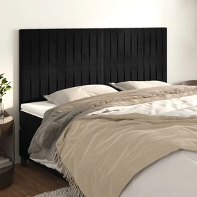 Čelo postele černé 180x5x118/128 cm sametové 3116632