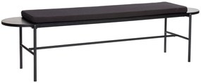 OnaDnes -20% Černá dřevěná lavice Hübsch Norm 180 cm s podsedákem