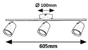 Rabalux 5047 - LED Bodové svítidlo SOLANGE 3xLED/6W/230V
