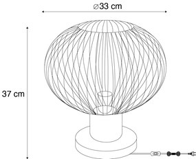 Moderní drátěná stolní lampa béžová 33 cm - Gila