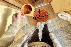 Hanse Home, Rohožka Welcome (dýně) 105665 - na ven i na doma, 45x75, oranžová, chodba / předsíň