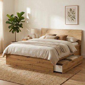 Postel Bamio 160 x 200 cm, dub artisan