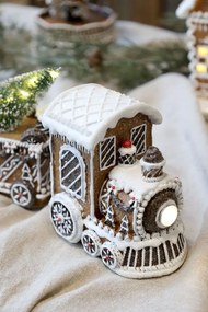 Perníkový vláček se světýlky Gingerbread Noël LED - 26*8*11 cm