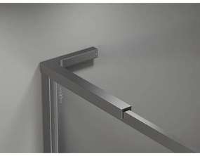 Mexen, Mexen Kioto-F L sprchová stěna s rámem 100 x 202 cm, průhledná 8 mm, pistolový kov - 800-100-174-95-00