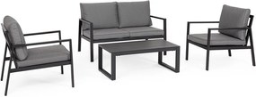 Antracitový hliníkový zahradní lounge set pro 4 Hilde – Bizzotto