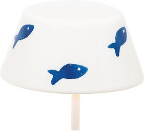 Stínidlo na stolní lampu Swap Mini s rybičkami bílo-modré