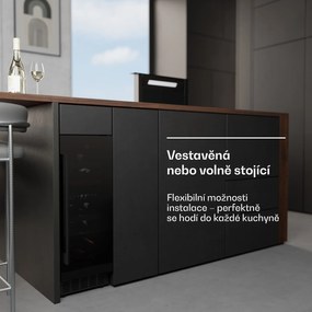 Klarstein Velaire podpultová vinotéka, moderní, elegantní, UV ochrana, Dvouzónová, 17 lahví