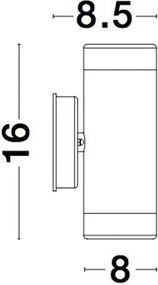 NV 9010622 Venkovní nástěnné svítidlo LIMBIO černý ABS skleněný difuzor GU10 2x7W bez žárovky IP44 světlo nahoru a dolů - NOVA LUCE